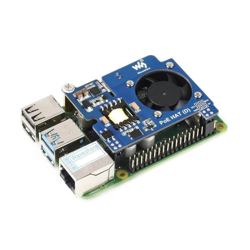 Power over Ethernet HAT (D) for Raspberry Pi