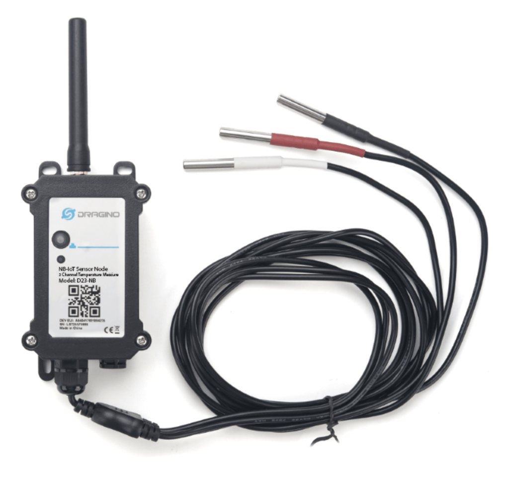 D23 NB-IoT LTE CAT-M Waterproof Outdoor Temperature Sensor (3 probes)