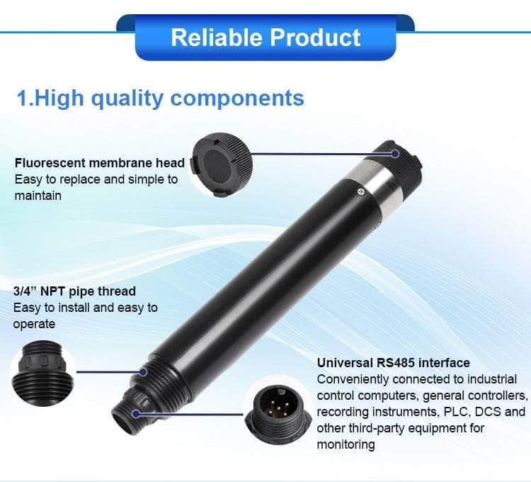 IQDO Industrial Dissolved Oxygen Sensor Modbus RS485 5m Cable