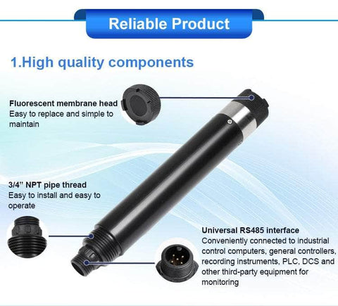 IQDO Industrial Dissolved Oxygen Sensor Modbus RS485 5m Cable