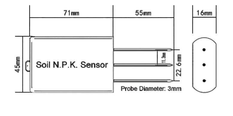 IQSS-NPK Soil NPK sensor RS485, Nitrogen, Phosphorus and Potassium ...