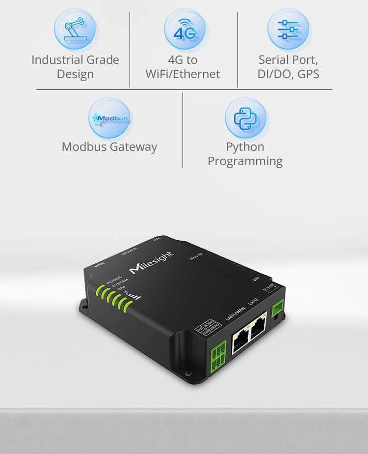 Milesight UR32 Industrial 4G LTE Cellular Router Dual Sim – IOT Store