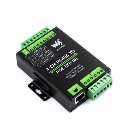 4-Ch RS485 to RJ45 Ethernet Serial Server DIN Rail POE – IOT Store