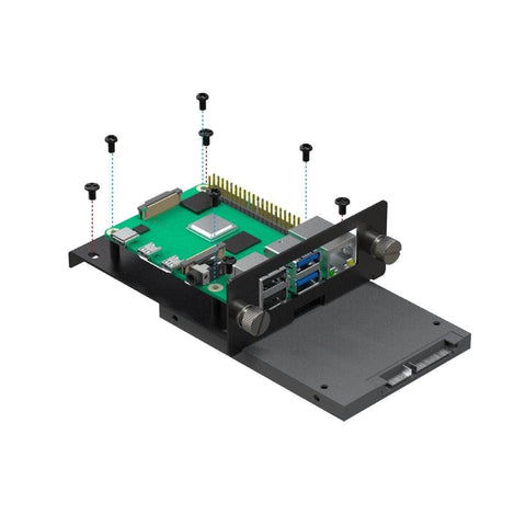 Raspberry Pi Rackmount PoE SSD Bracket Supports 5 RPis