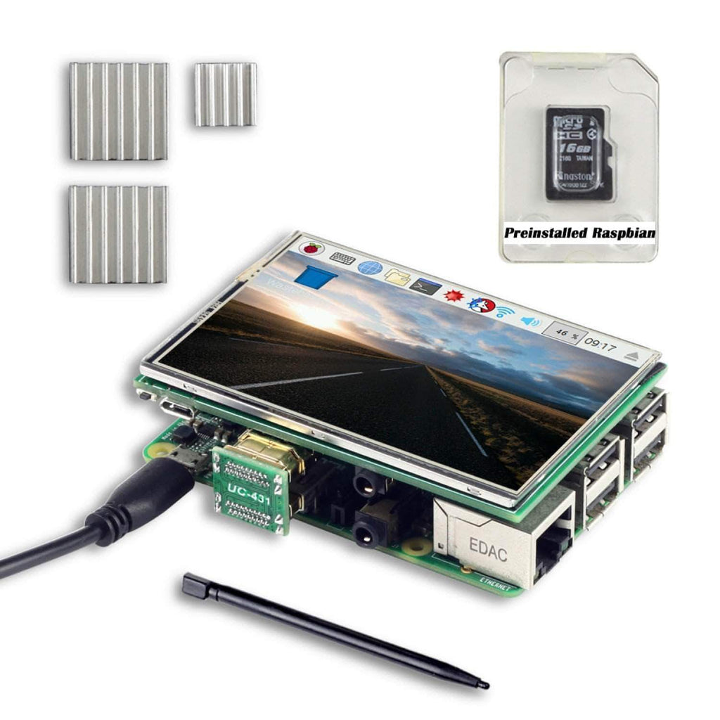 Raspberry Pi 3.5" HDMI TFT LCD Display Kit Touchscreen 16GB SD Card