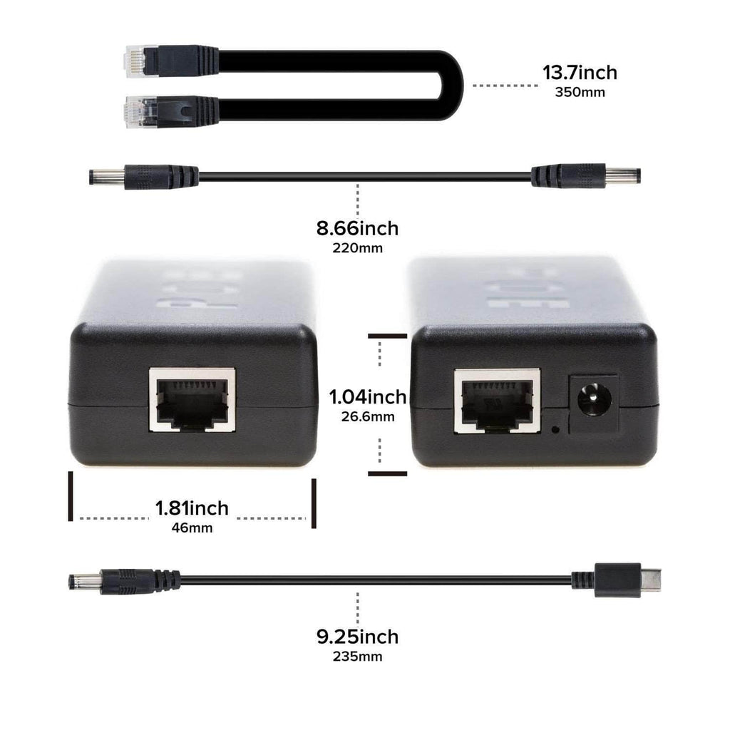 POE Splitter 5V 4A USB-C RJ45 Gigabyte