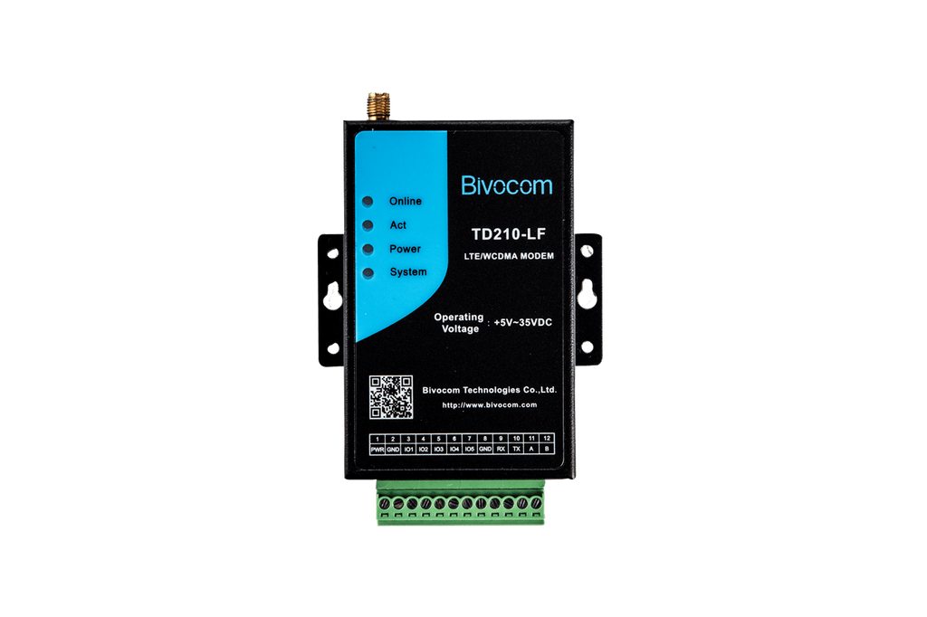 TD210 Industrial Cellular 4G Modem with Terminal Block RS-232/485/422