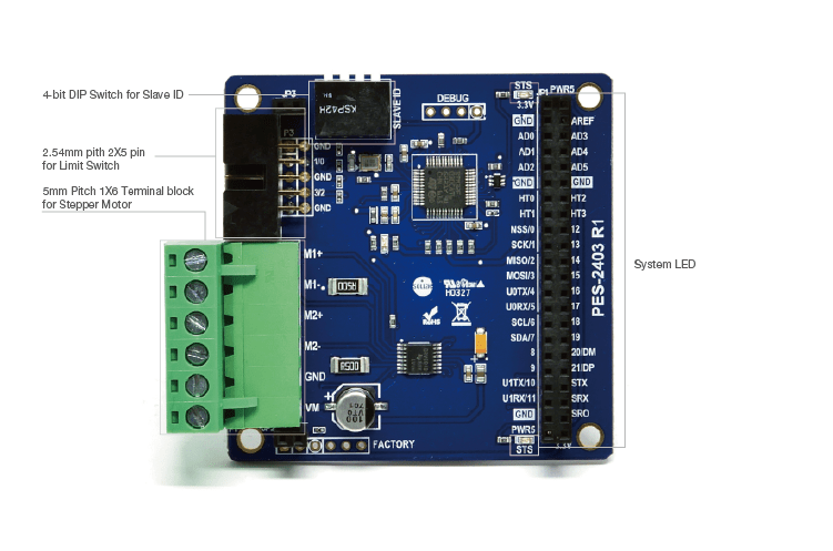 PHPoC Smart Expansion Board - Stepper Motor Controller (PES-2403)